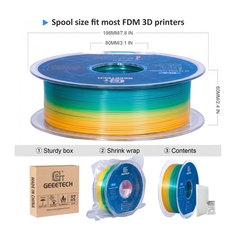 Geeetech PLA Gradient Rainbow filament | 3Dplastik.cz